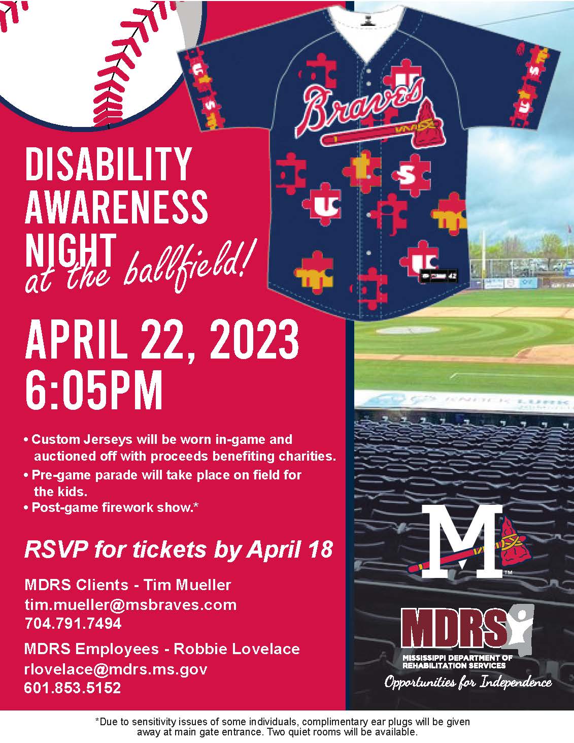 Disability Awareness Night at Trustmark Park | mdrs